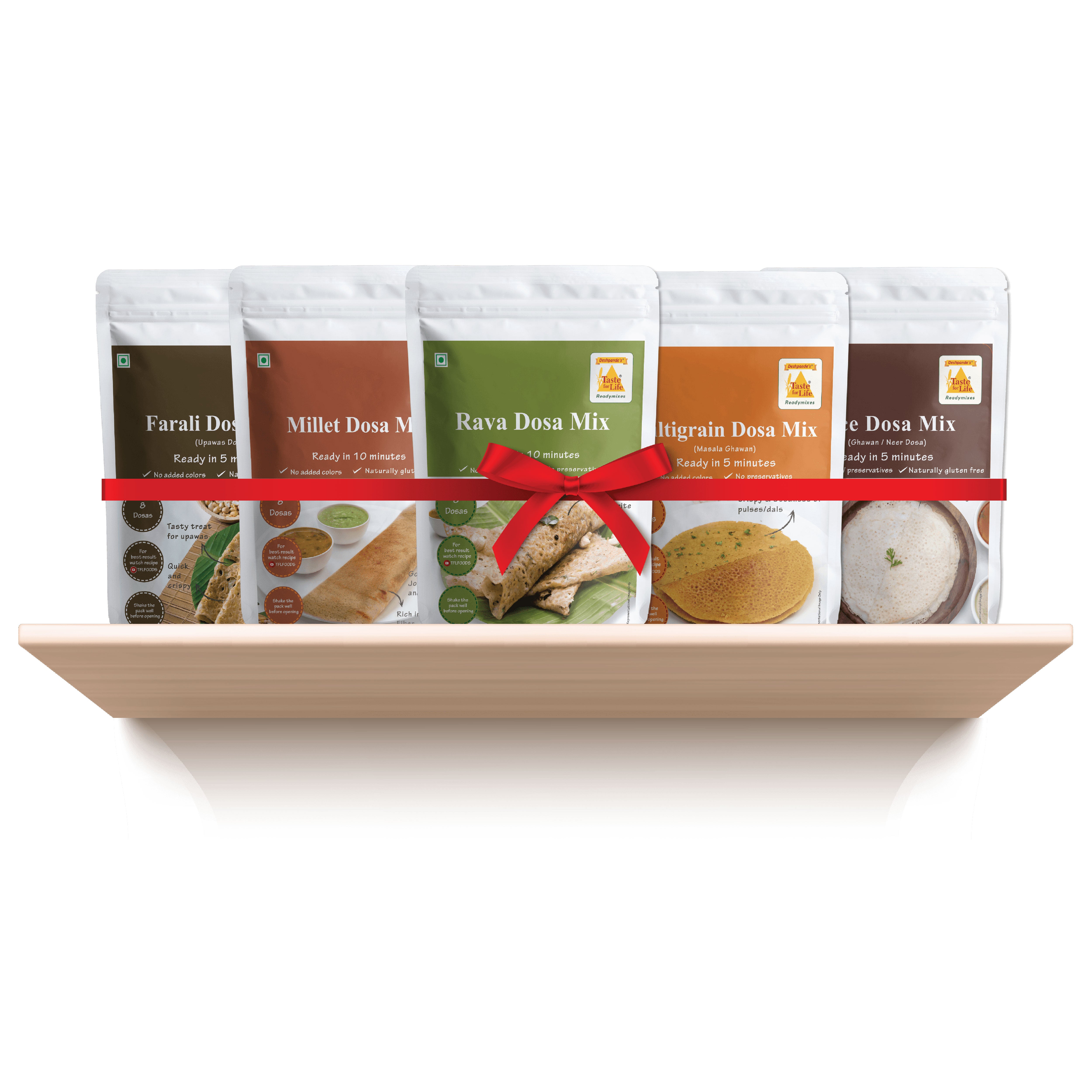 5-in-1 Dosa Combo: Rava Dosa Mix, Rice Dosa Mix, Multigrain Dosa Mix ...