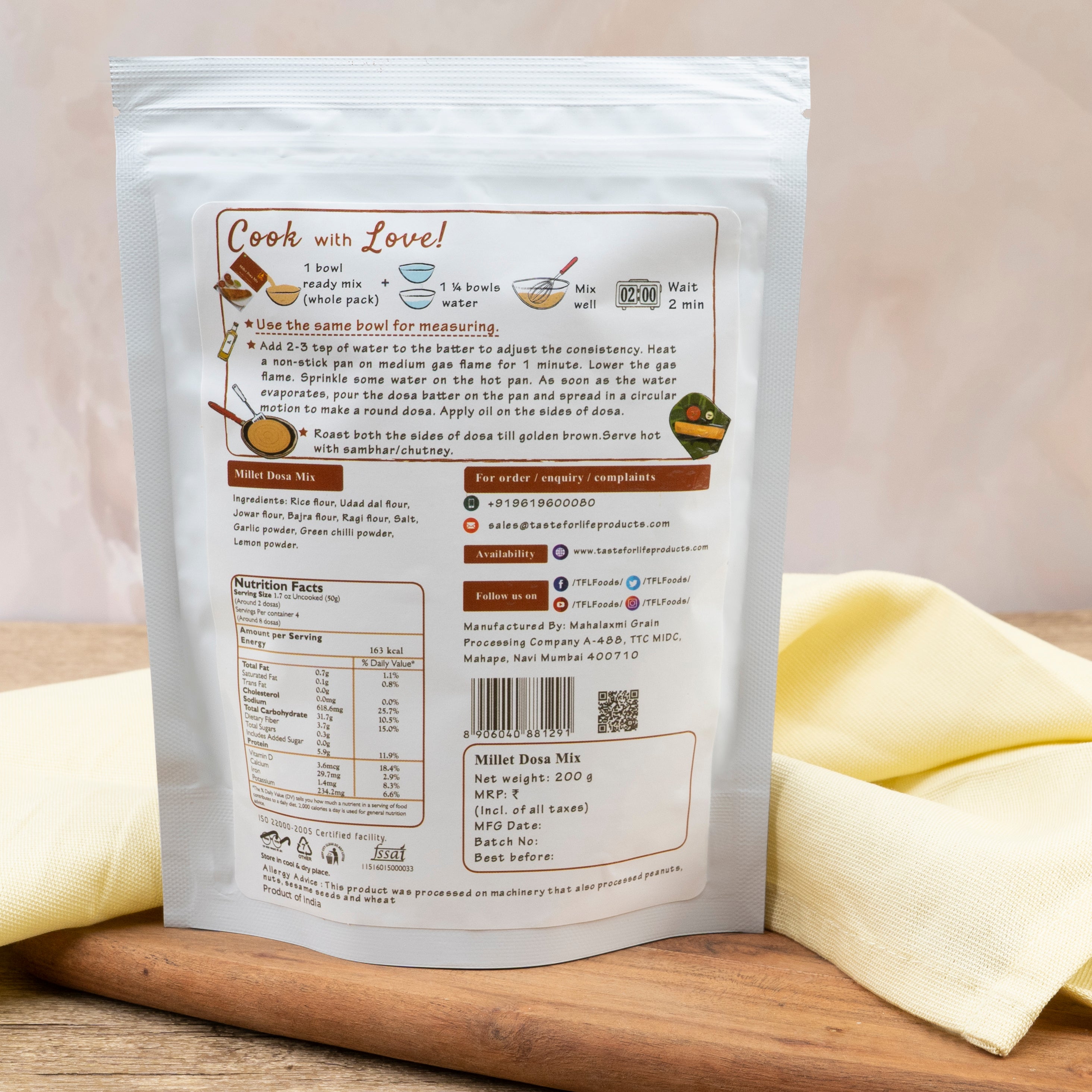 Healthy & Gluten-Free Millet Dosa Mix -Taste For Life– Taste for Life ...